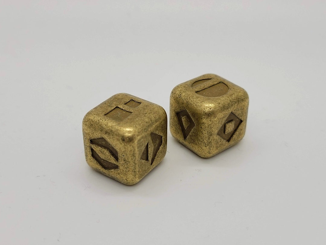 Gold Sabacc Dice Solid Metal Pair of Metal Dice Star Wars - Etsy