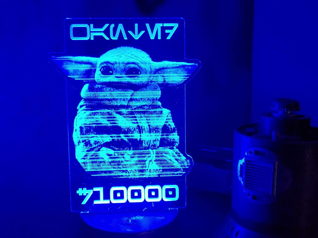 Baby Yoda / Grogu Wanted Hologram LED Night Light With Remote - Etsy