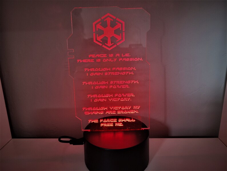 Jedi and Sith Code Hologram LED Night Light With Remote - Etsy