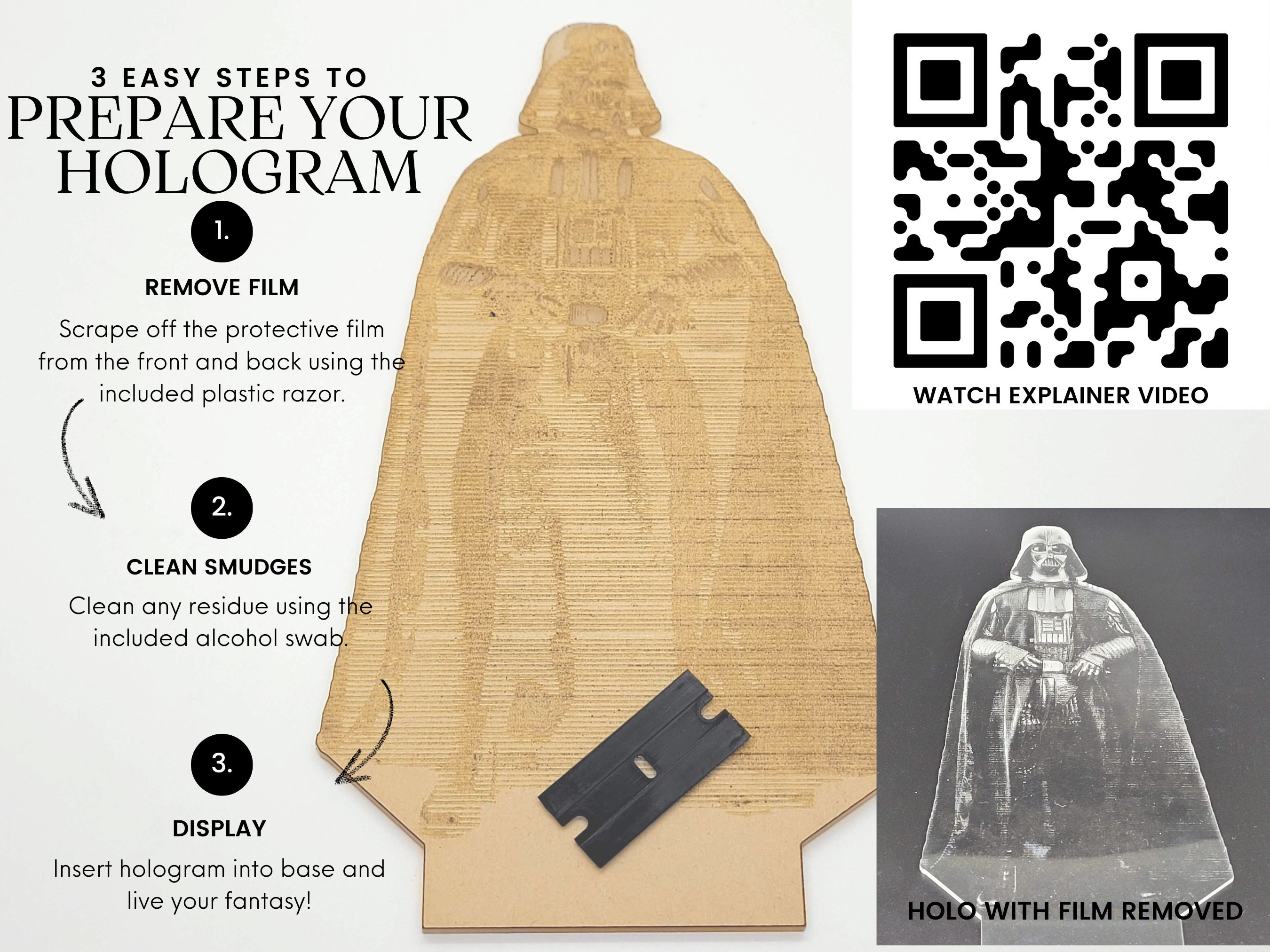 Anakin Skywalker / Darth Vader Hologram LED Night Light With - Etsy