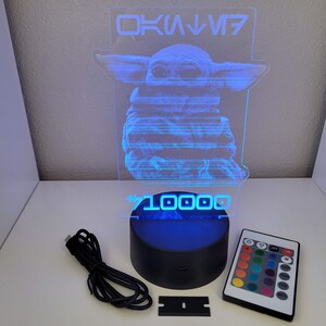 Baby Yoda / Grogu Wanted Hologram LED Night Light With Remote | Etsy