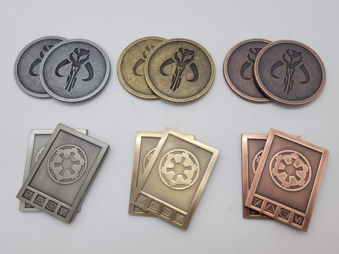 Mandalorian Sabacc Set | Mythosaur Solid Metal Tokens | Star Wars ...