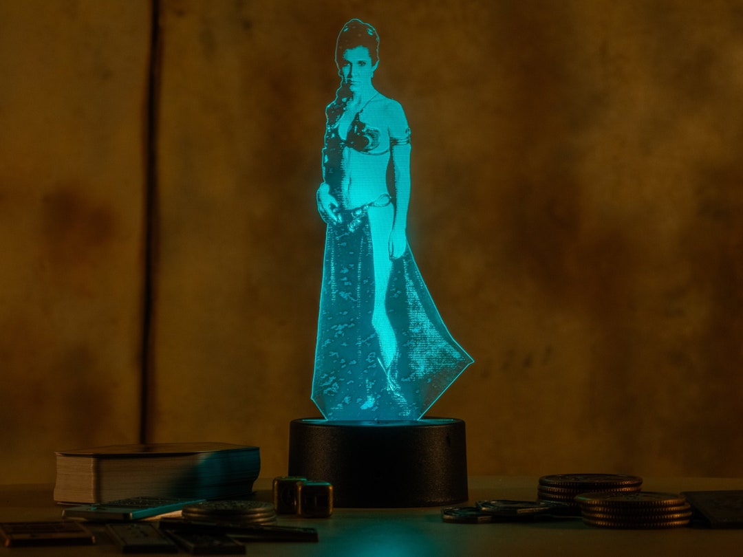 Slave Leia Huttslayer Hologram LED Night Light With Remote Control ...