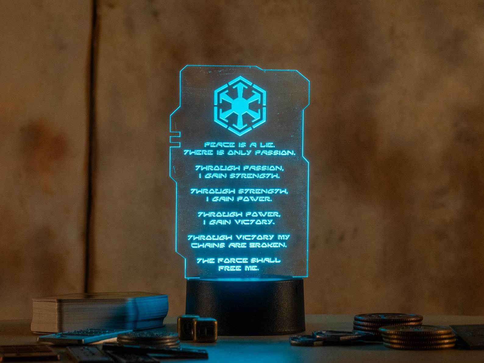 Jedi and Sith Code Hologram LED Night Light With Remote Control | Star ...