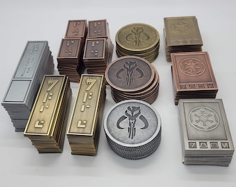 Gold Republic Credit Solid Metal Sabacc Gaming Tokens Star Wars Sabacc ...