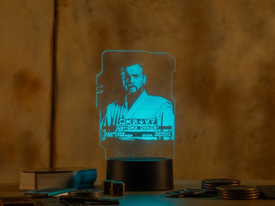 Obi-wan Kenobi Wanted Hologram LED Night Light With Remote Control ...