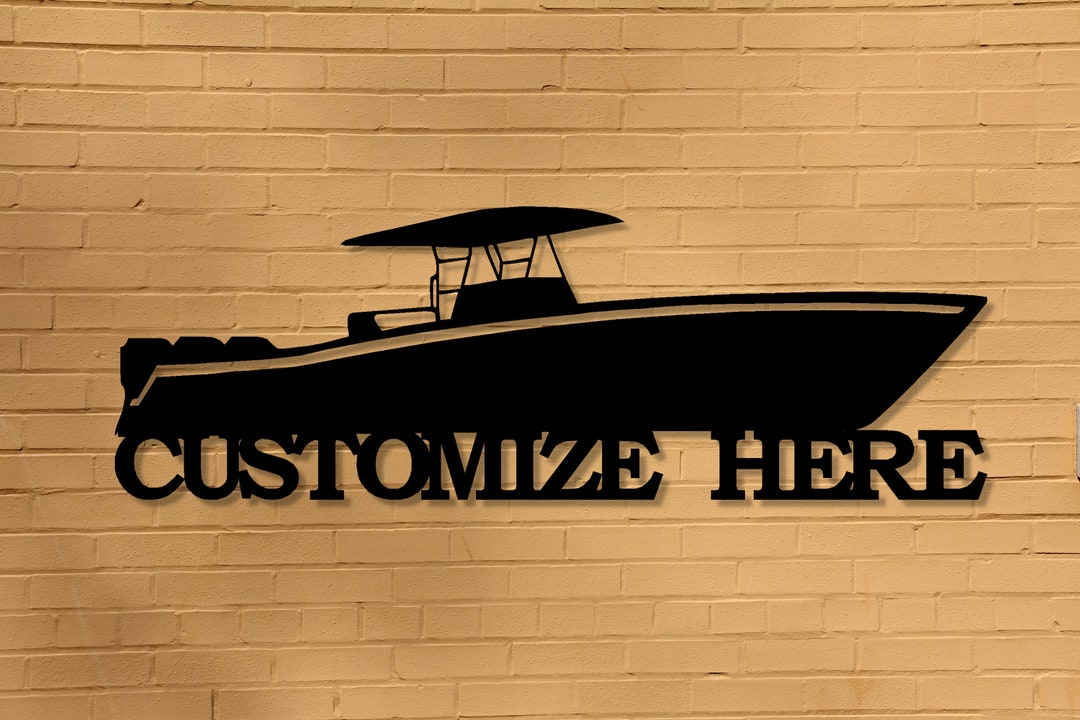 Customizable Black Metal Speedboat Sign Speedboat Decoration - Etsy