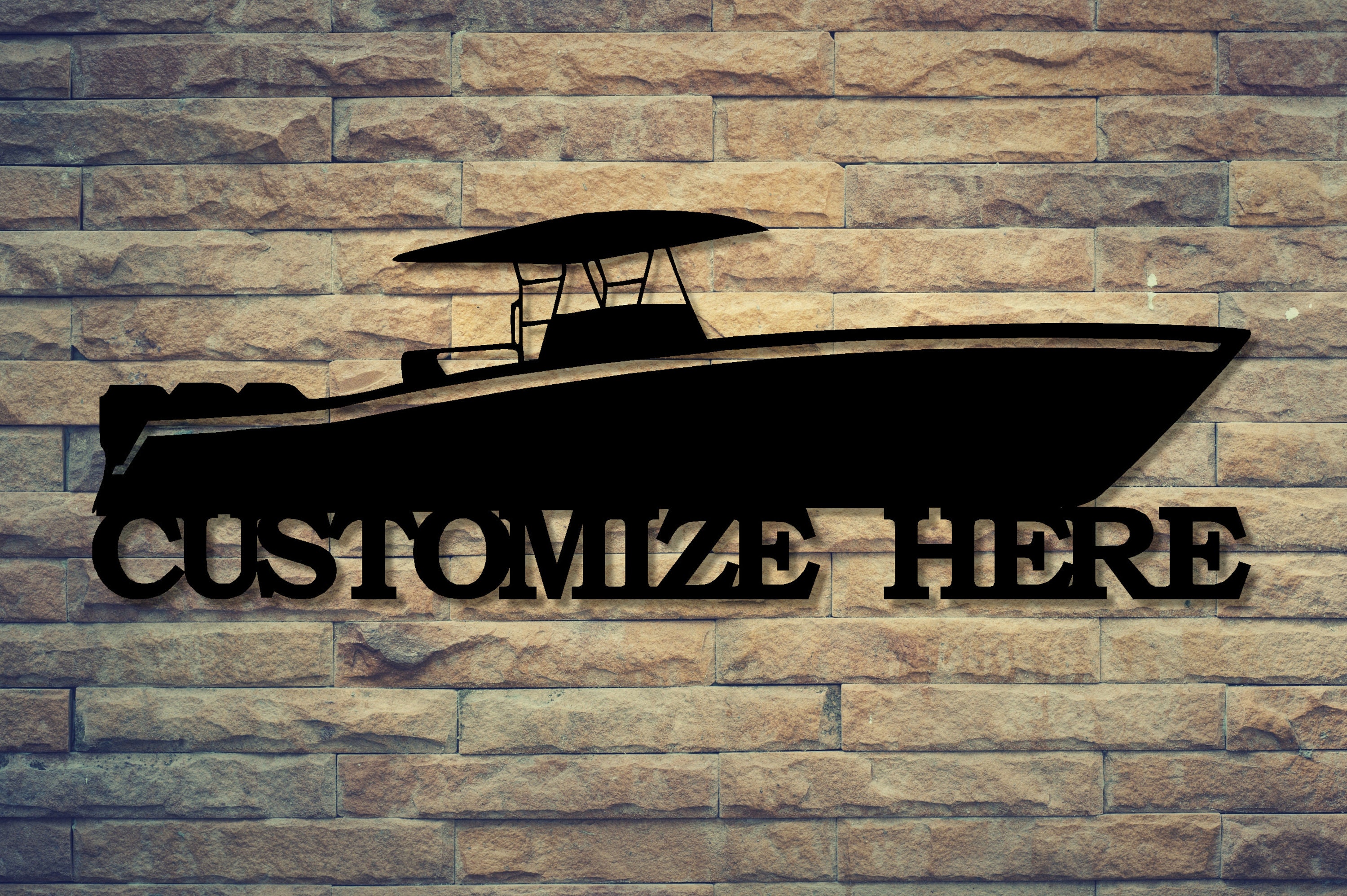 Customizable Black Metal Speedboat Sign Speedboat Decoration - Etsy