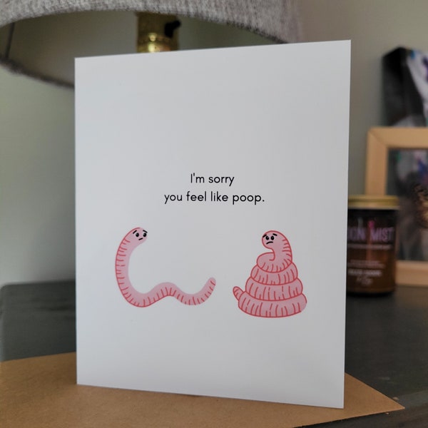 Poop Get Well Card - Etsy