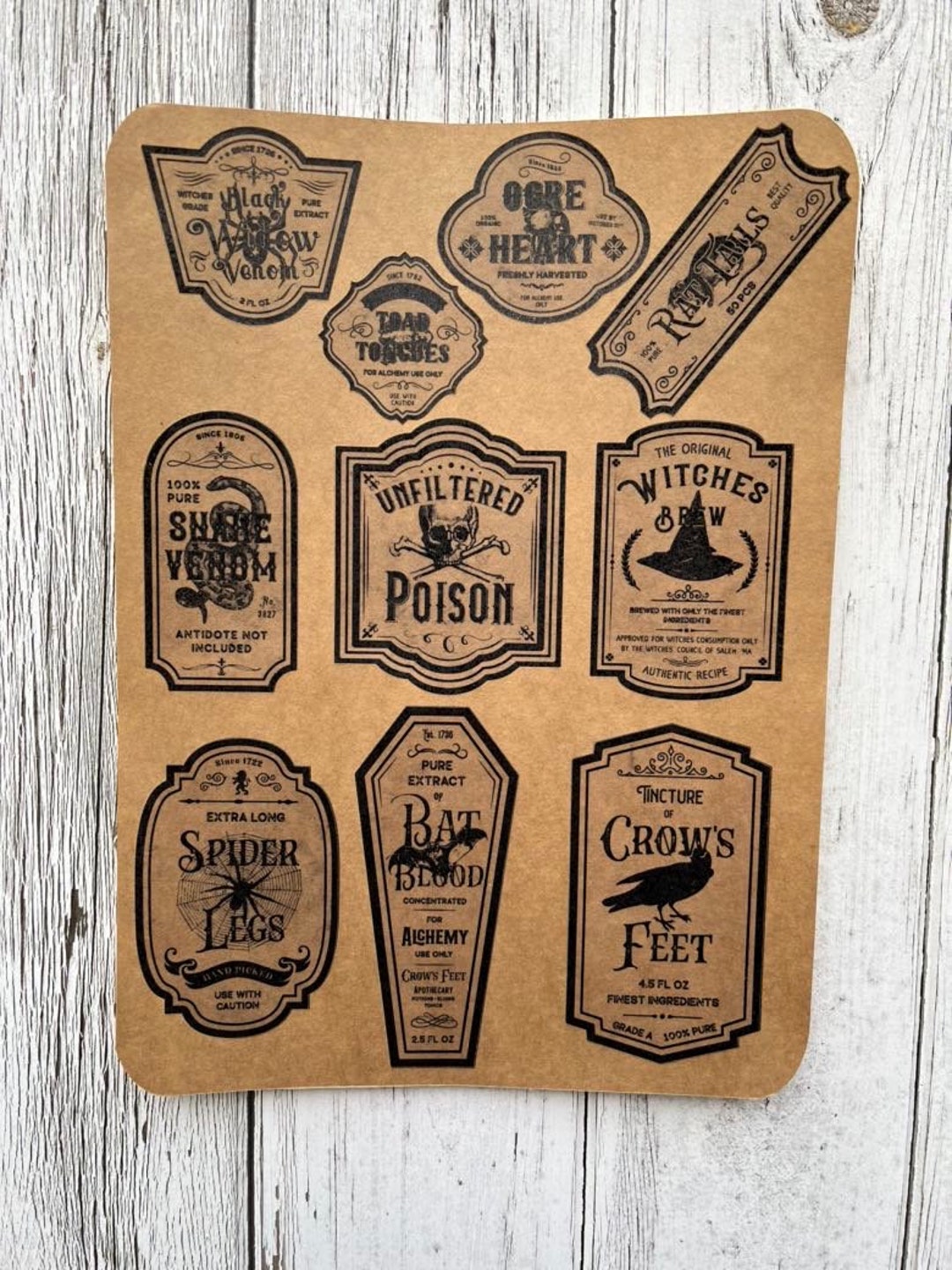 Spooky Halloween Apothecary Labels: Bottle Sticker Sheet - Etsy