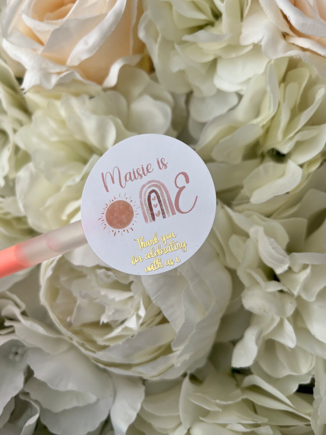 Boho Style Personalised Thank You for Coming to My Party Stickers ...