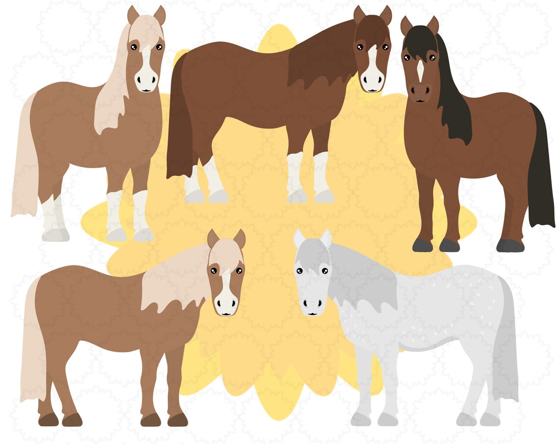 Horses Clipart | Pony Clip Art | Horse Graphic Png | Instant Download ...