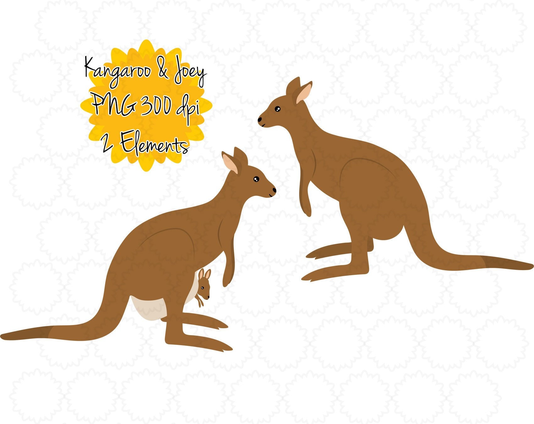 Kangaroo With Joey Clipart