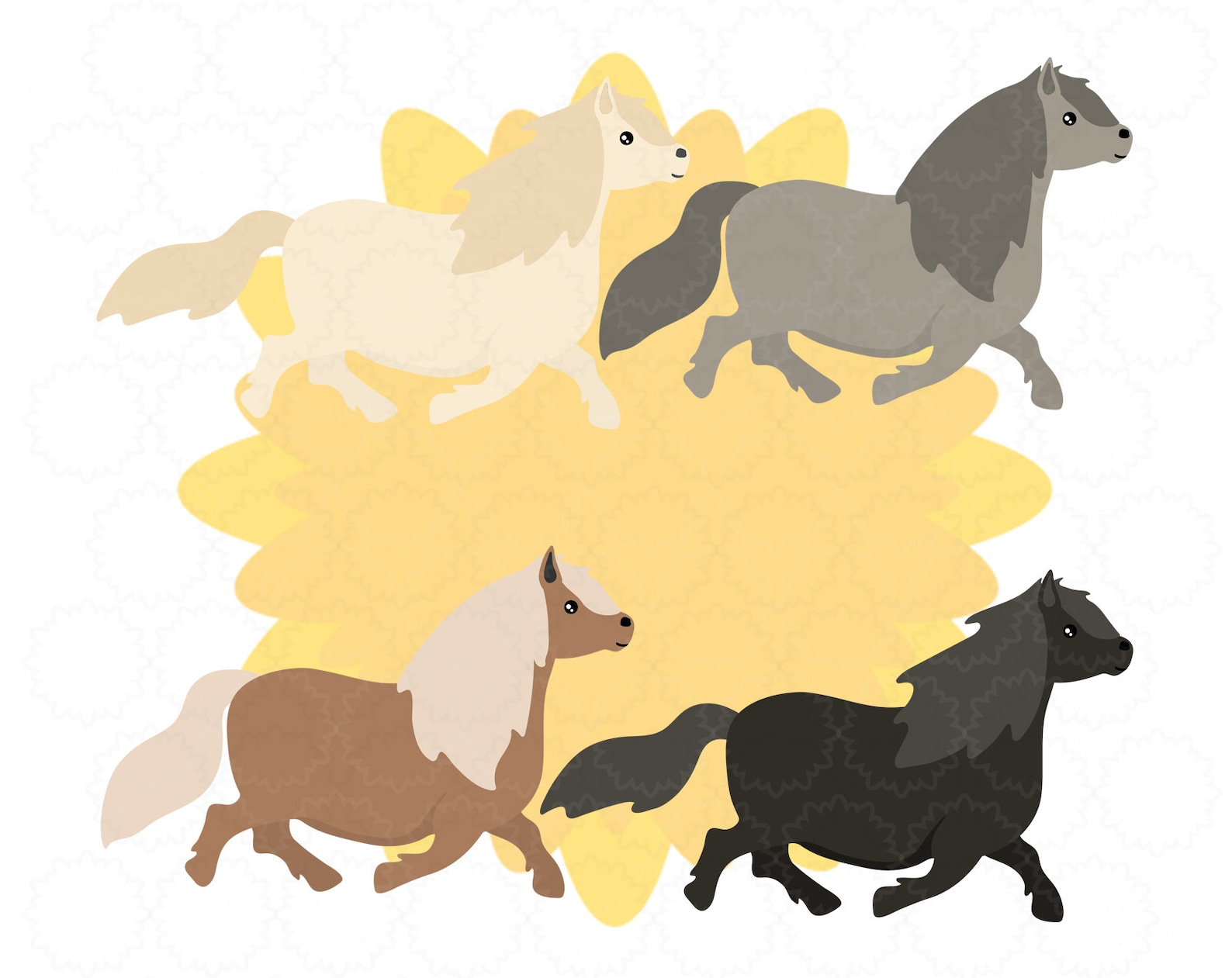 Trotting Ponies Clipart | Pony Clipart | Pony Graphics | Pony Printable ...