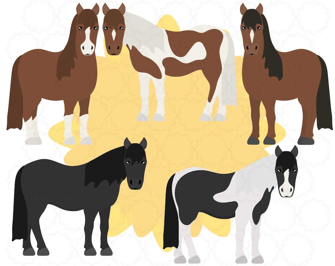 Horses Clipart | Pony Clip Art | Horse Graphic Png | Instant Download ...
