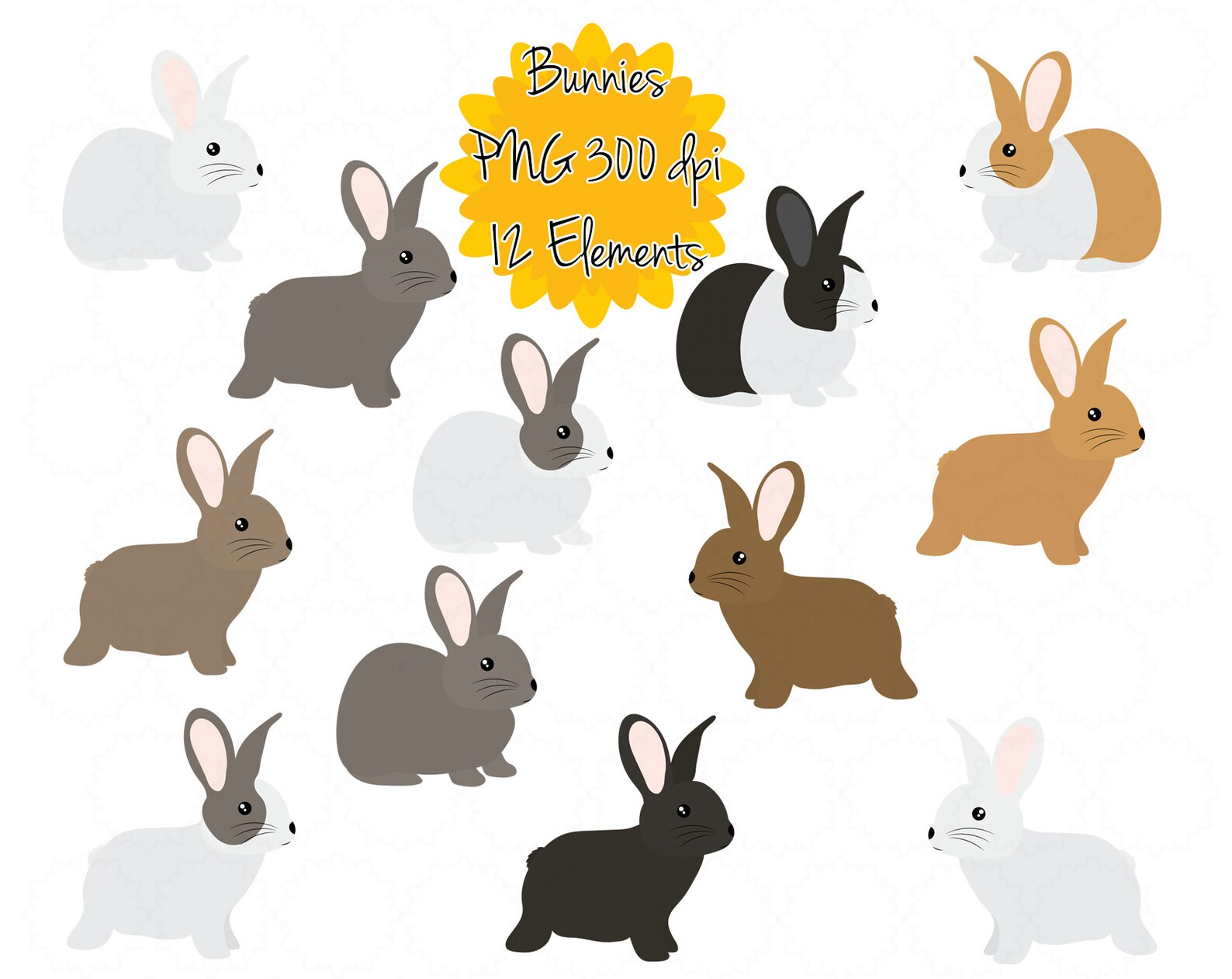 Bunny Clipart |rabbit Clipart | Easter Bunny Graphics | Rabbit ...