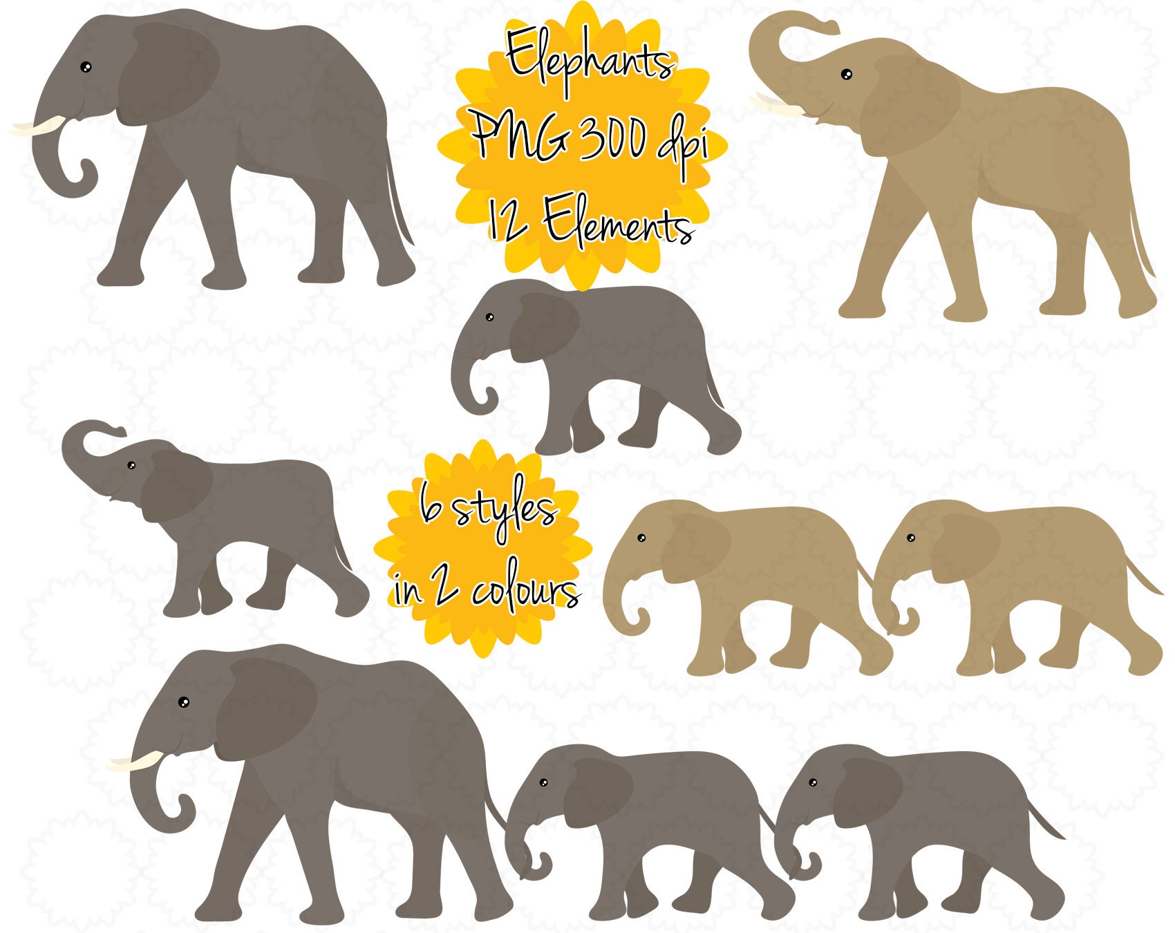 Elephants Clipart | Baby Elephant Clip Art | Elephant Graphics Png ...