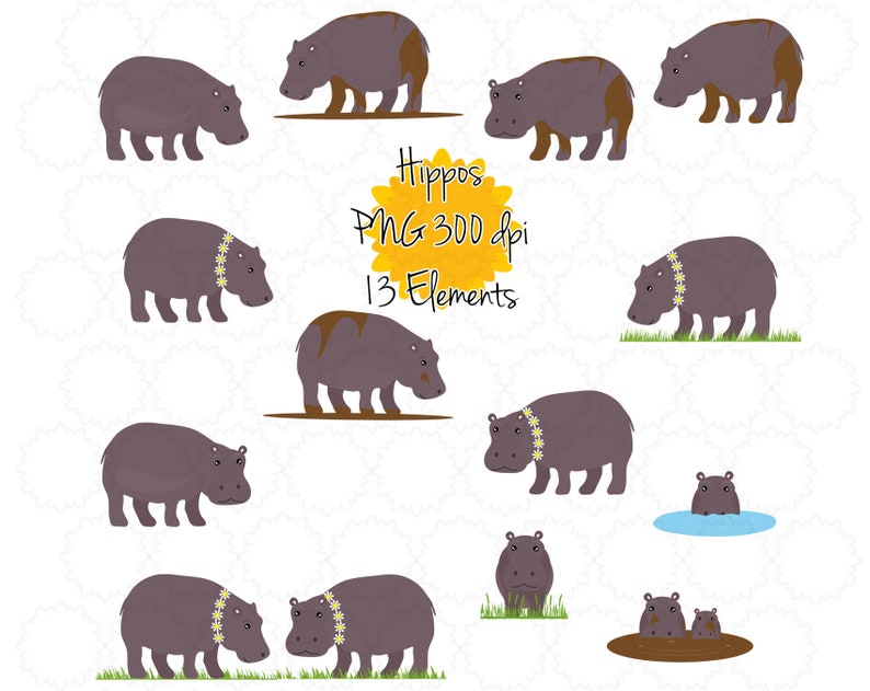 Hippo Clipart | Hippo Clip Art | Hippo Graphics | Hippo Printable ...