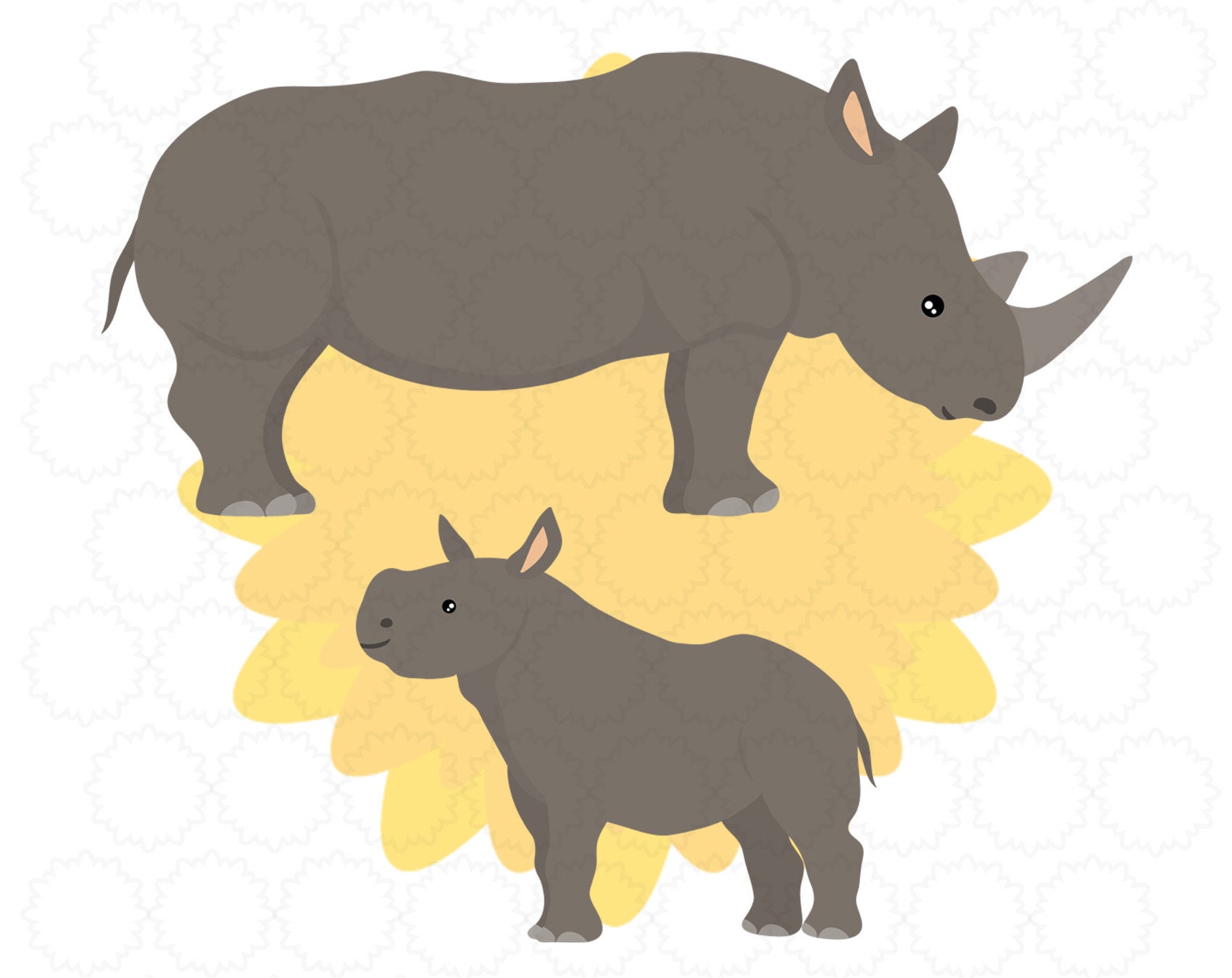 Baby Rhino Clip Art