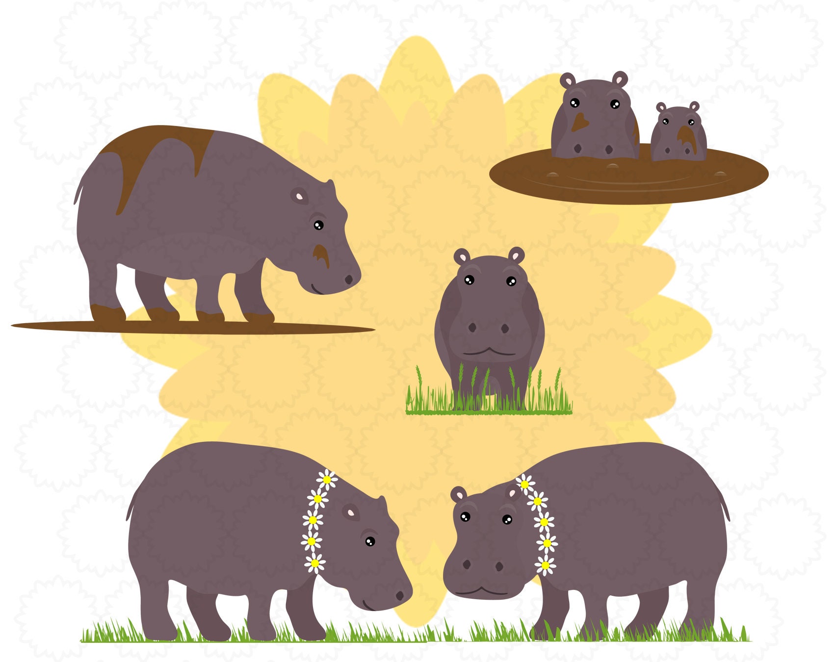 Hippo Clipart | Hippo Clip Art | Hippo Graphics | Hippo Printable ...