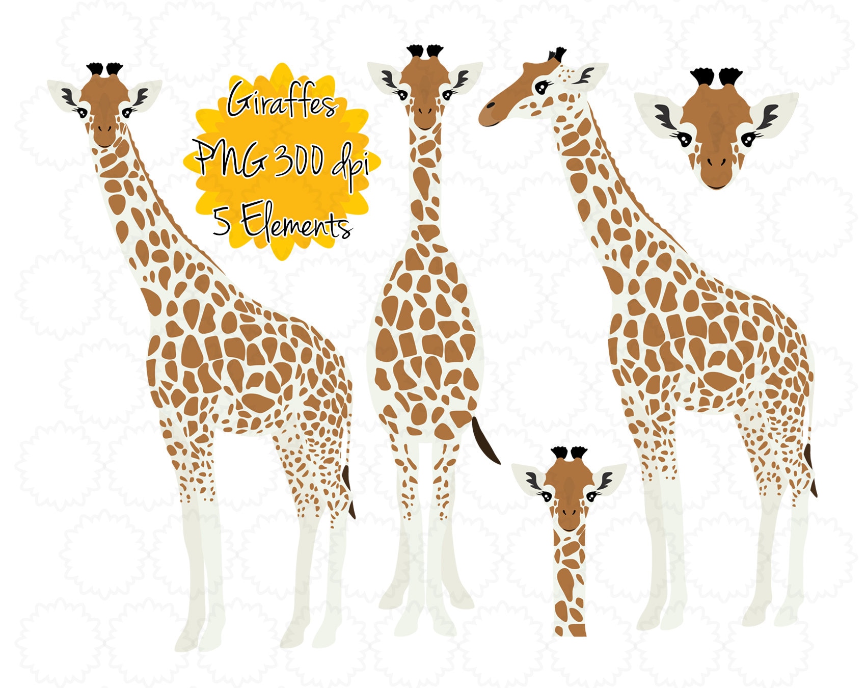 Giraffe Clipart | Giraffe Graphics | Giraffe Printable | Instant ...
