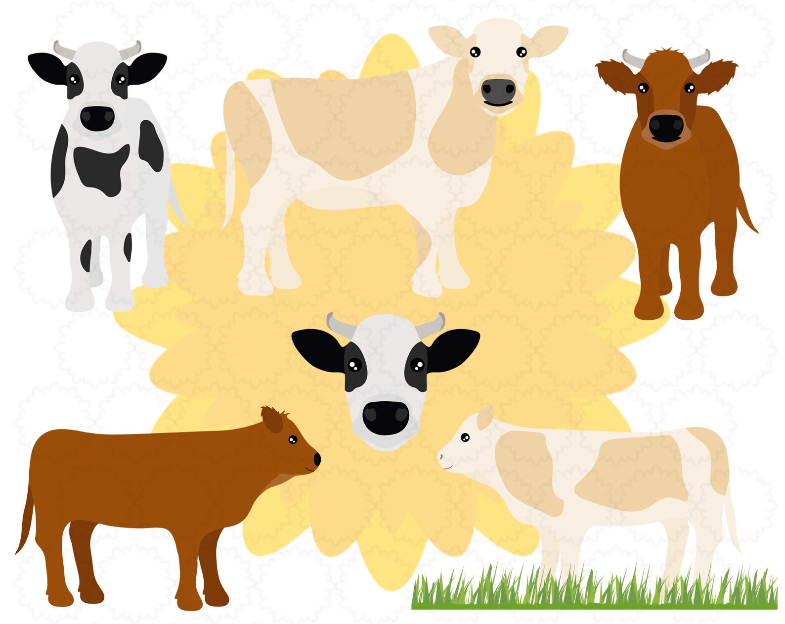 Cow & Calves Clipart | Cow Clip Art | Cow Graphics | Cow Printable ...