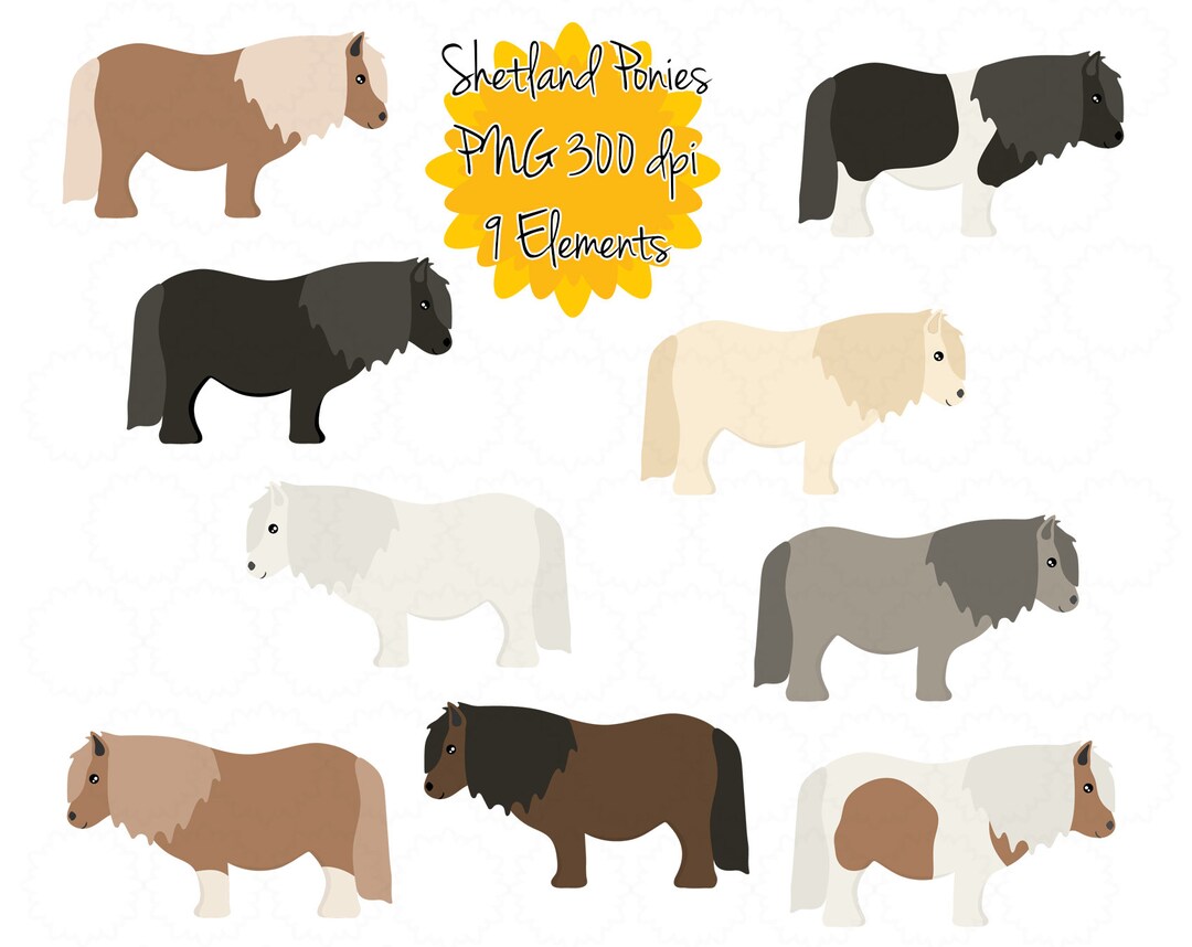 Shetland Ponies Clipart | Pony Clipart | Pony Graphics | Pony Printable ...