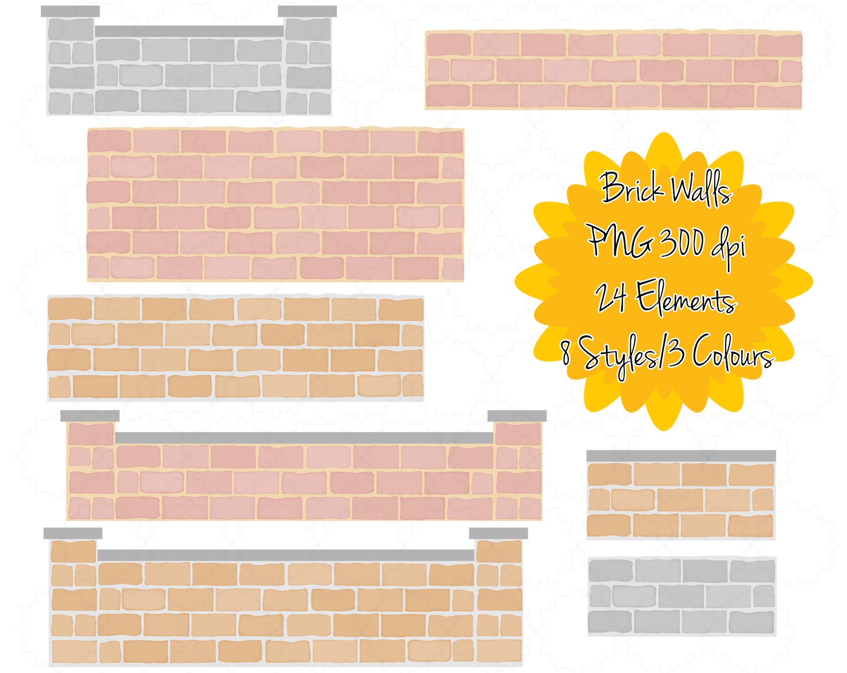 Brick Wall Clipart | Wall Clip Art | Wall Graphics | Brick Printable ...