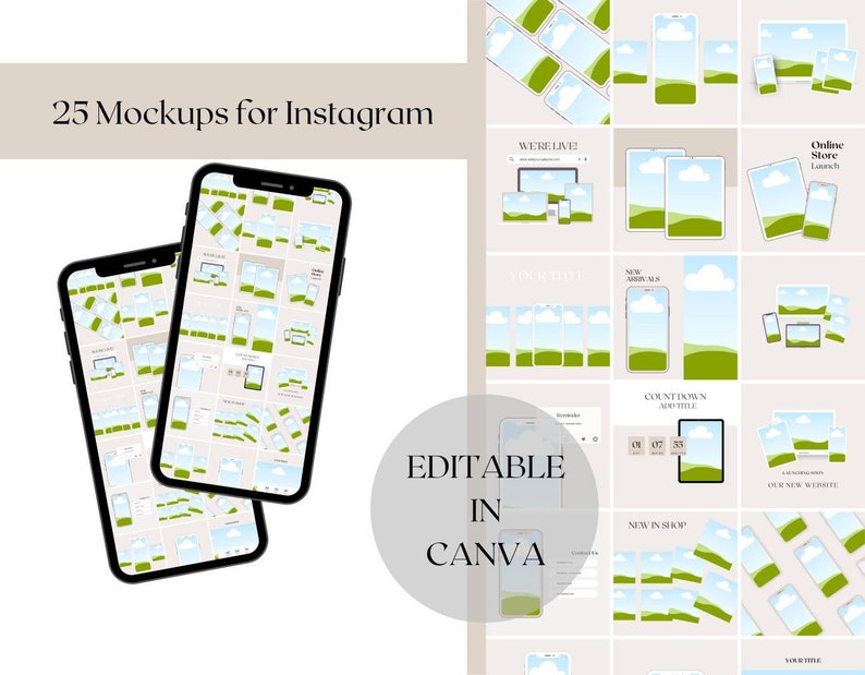 25 Canva Mockup Templates Instagram Mock-up in Canva Customizable ...