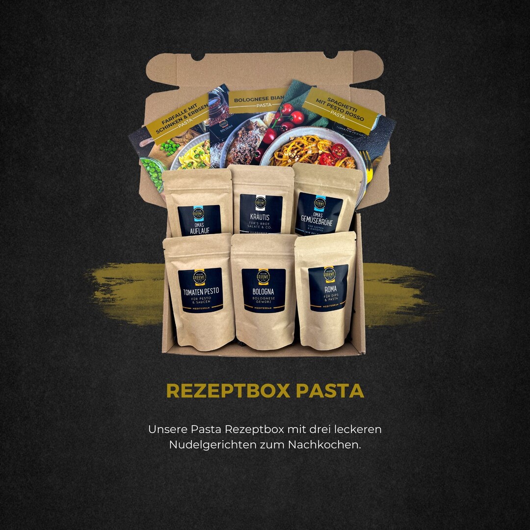 Pasta Recipe Box With 3 Pasta Recipes - Etsy
