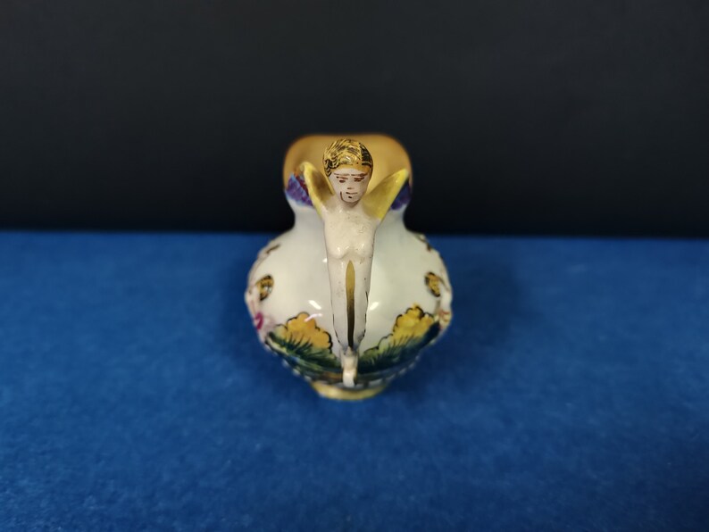 RARE Antique Capodimonte Art Deco Miniature Pitcher Angel Wing Handle ...