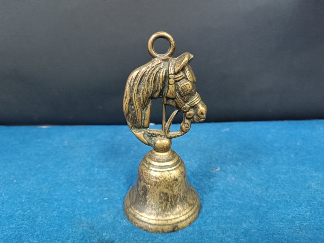 Antique Brass Horse Head Hand Bell - Etsy
