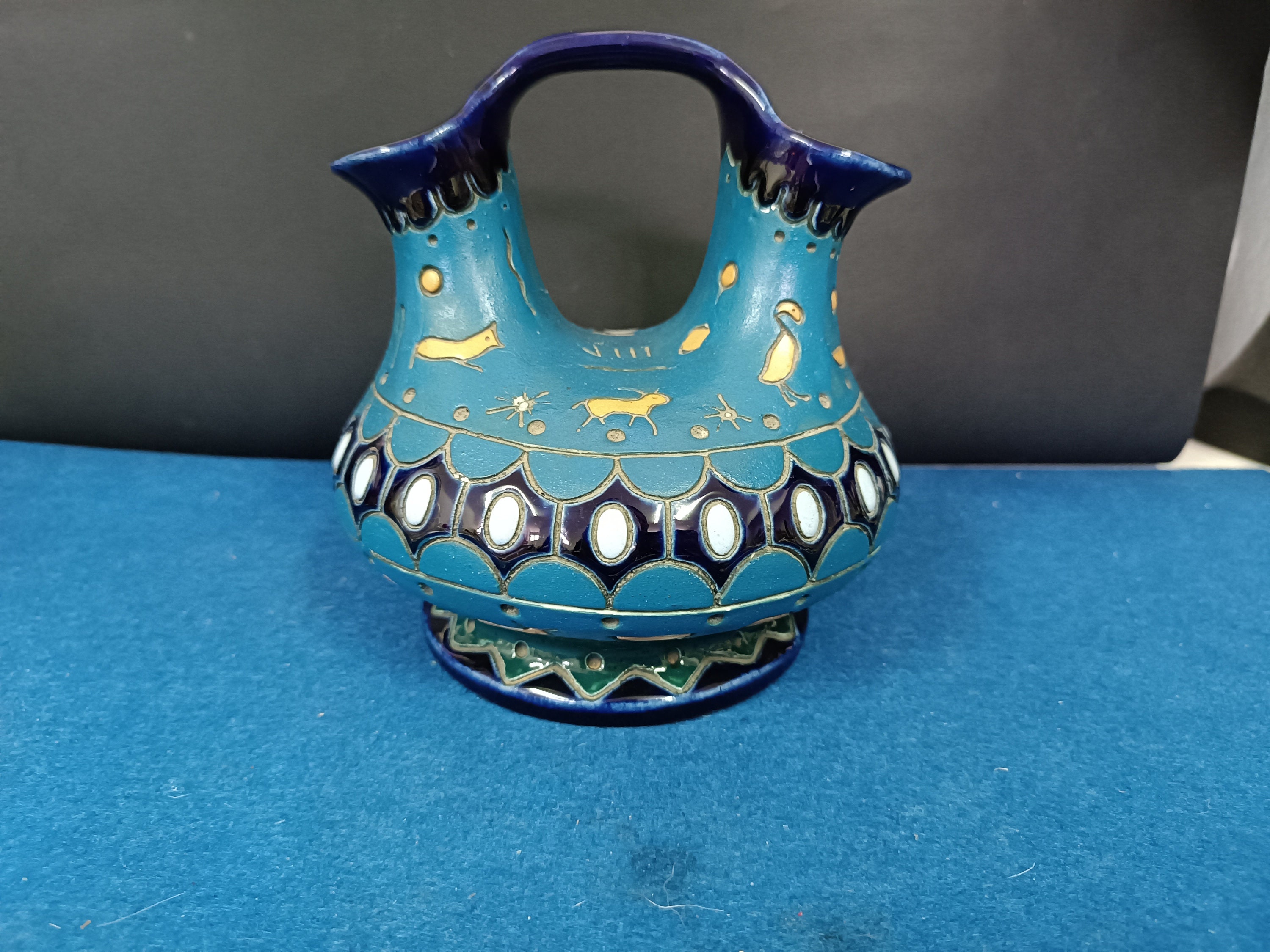 Unusual Beautiful Art Deco 1920s Czech Amphora Pottery Jug Vase Double ...
