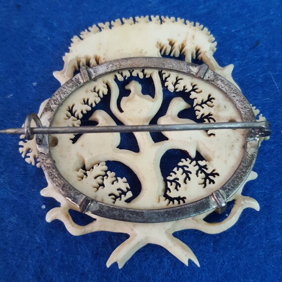 Antique original victorian bone hand carved birds bro… - Gem