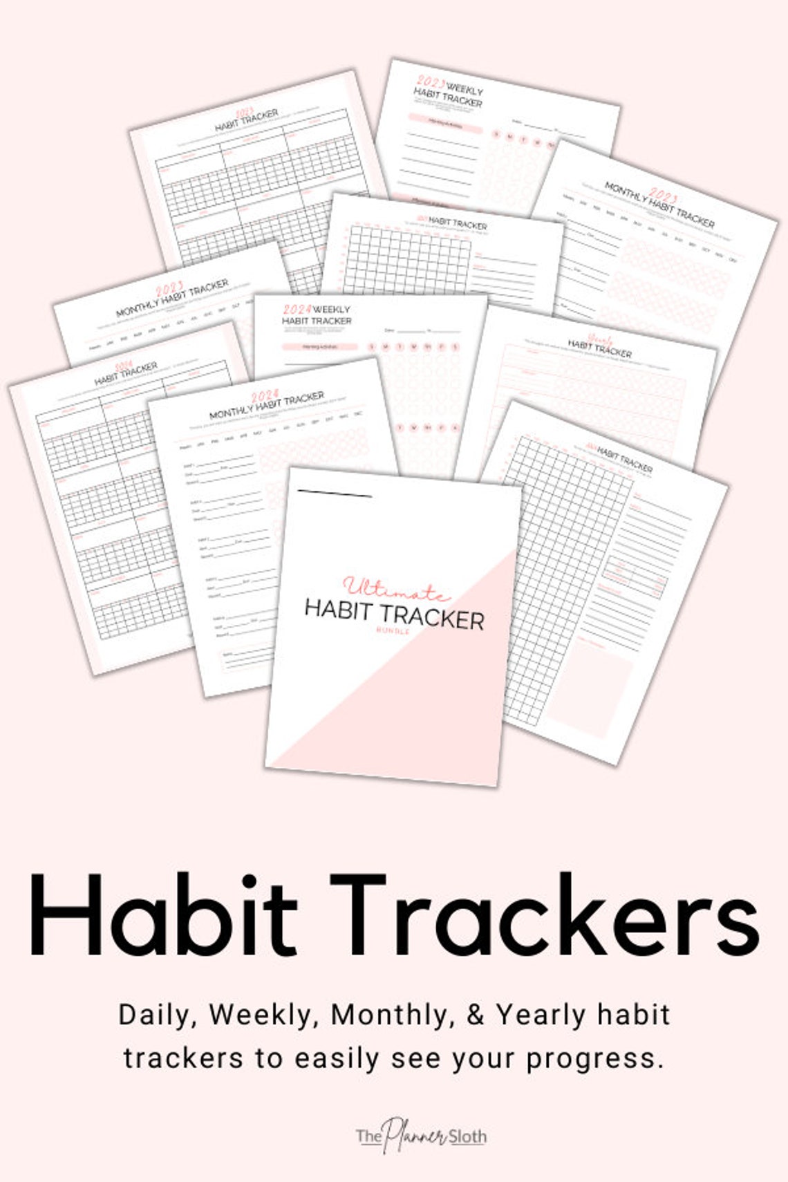Habit Tracker Printable | Habit Tracker Bundle Printable | Habit ...