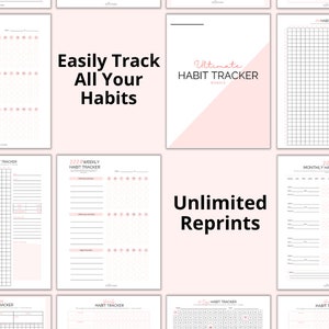 Habit Tracker Printable | Habit Tracker Bundle Printable | Habit ...