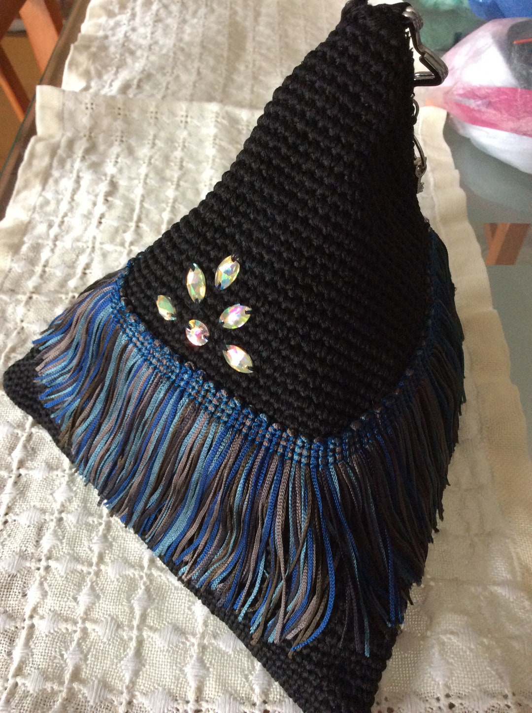 Crochet Bag, Pyramid Bag, Wrist Bag - Etsy