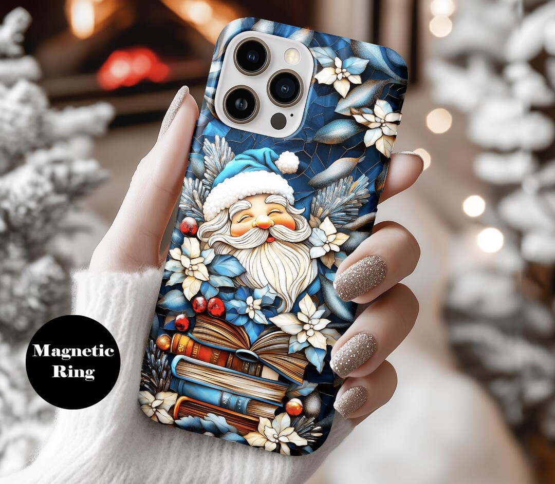 Stained Glass Santa Claus Magsafe iPhone Case Christmas Holiday Design ...
