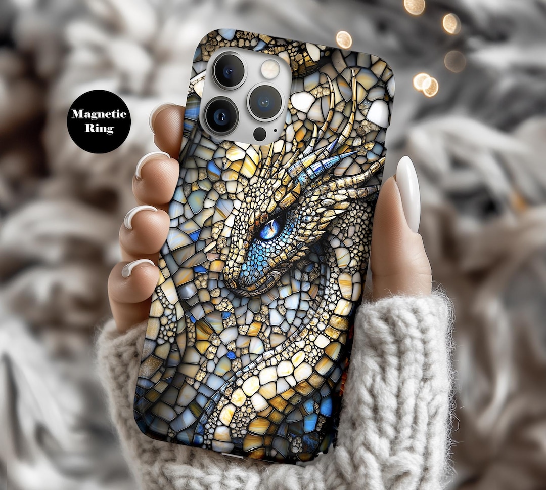 Stained Glass Dragon Phone Case – Magsafe Compatible for iPhone 15 Pro ...