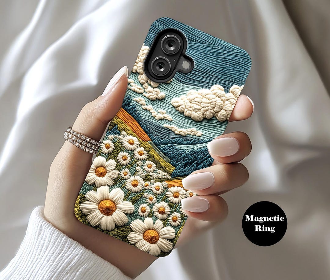 Daisy Ocean Wave Phone Case, Floral Coastal Design, Soft Beach ...