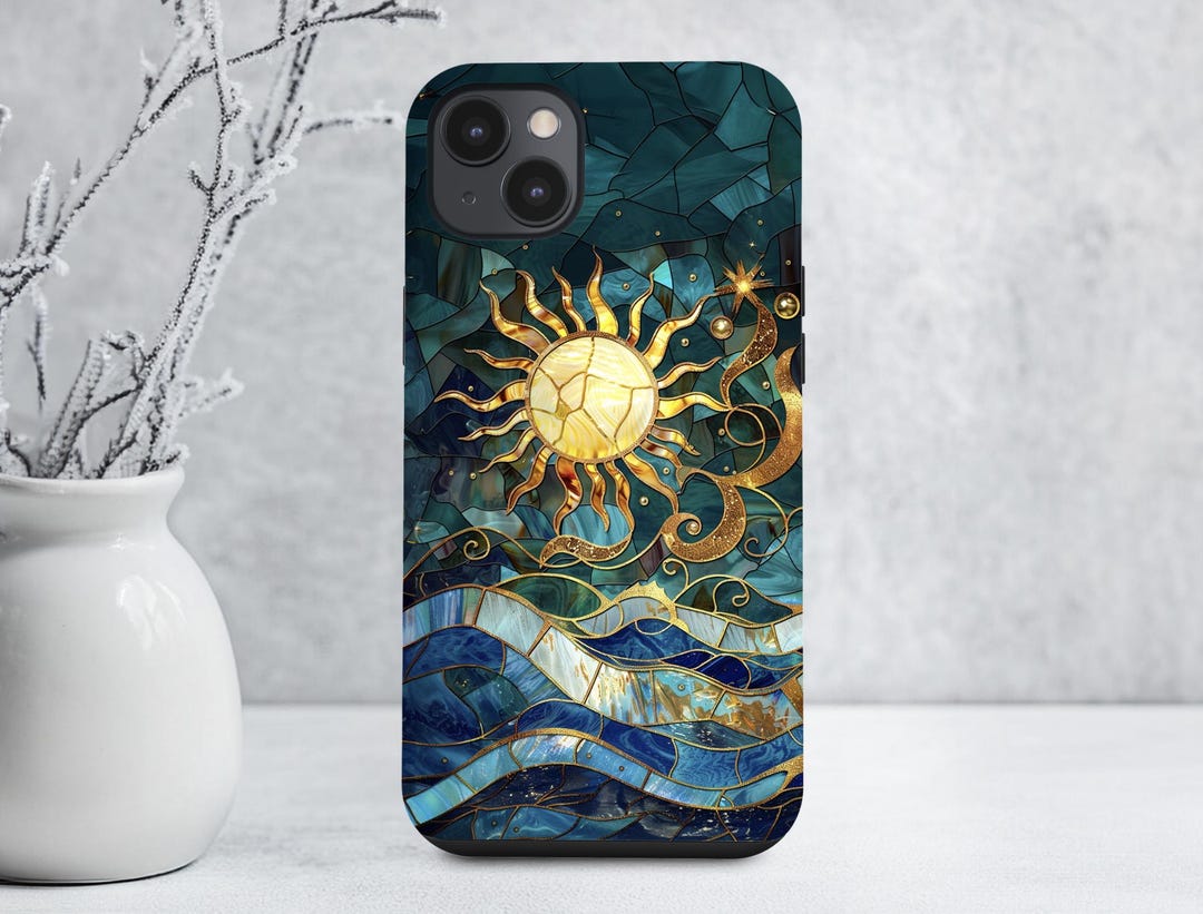 Stained Glass Sun and Moon Phone Case, iPhone 13 Case, iPhone 14 Case ...