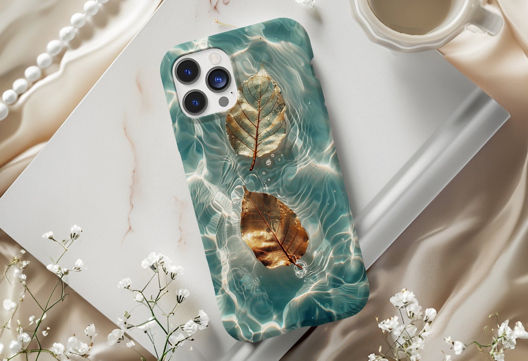 Golden Leaves Floating in Water Summer Tough Phone Case | Luxurious ...