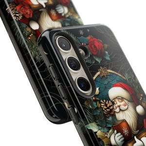 Santa With Hot Cocoa Stained Glass Book Stack Phone Case - iPhone 16 ...