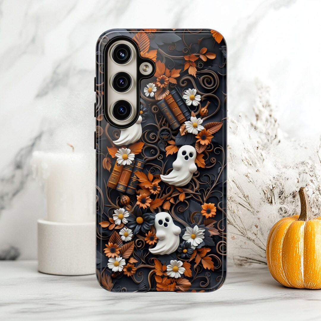 Samsung Galaxy S24 Ultra Case | Gothic Halloween Ghosts & Autumn Floral ...