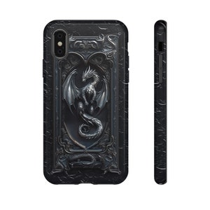 Silver Dragon Phone Case, 3D Gothic Art for iPhone 14/15, Samsung ...