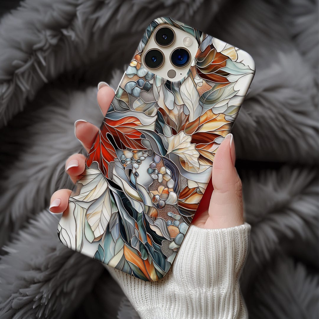 Stained Glass Botanical Phone Case | Intricate Floral and Leaf Design ...