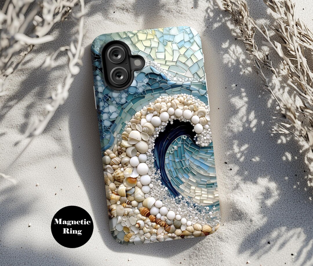 Ocean Wave Mosaic Magsafe Phone Case for iPhone 16, iPhone 15, iPhone ...