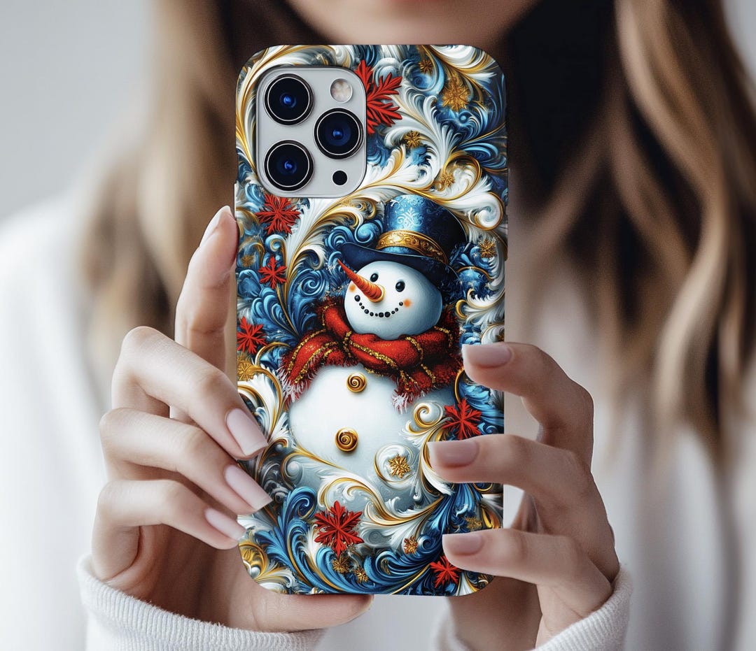 Festive Snowman Christmas Phone Case | Magsafe Compatible for iPhone 16 ...