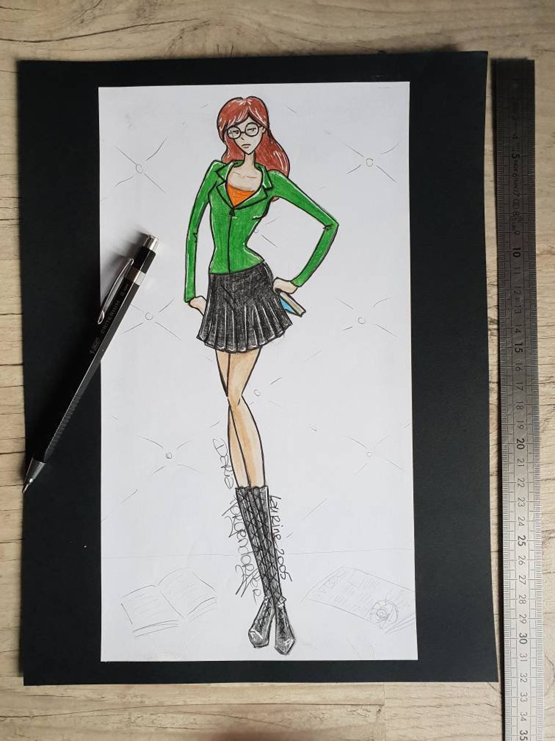 Original Illustration, Daria, Drawing, Sketching, Fanart, Let, Sexy, Decoration, Table, Color ...