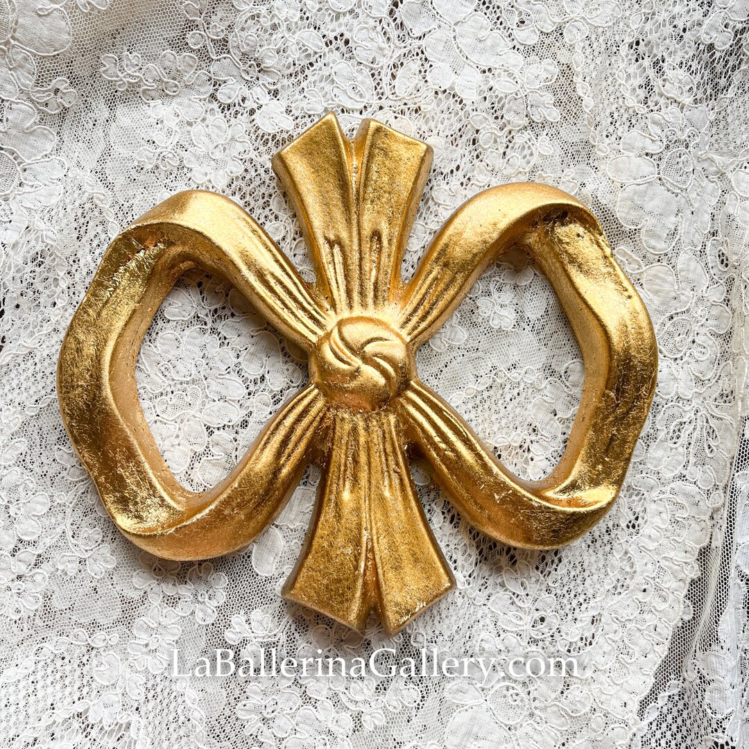 Italian Florentine Ribbon Bow Wall Hanging Wood Gold Baroque Rococo ...